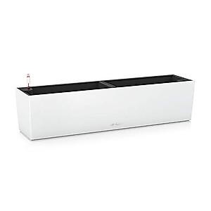 Lechuza 15680 Balconera Color 80 Garden Indoor and Outdoor Use, White Matte Self Watering Planter