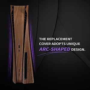 eXtremeRate eXcover Wood Grain Top Bottom Cover Compatible with ps5 Console Disc Edition, Replacement Faceplate Backplate Shell Skin Compatible with ps5 Console Disc Version - Console NOT Included