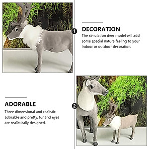 ABOOFAN Reindeer Figurine Christmas Desktop Decoration Tabletop Deer Ornaments Wild Animal Model for Holiday Winter Party Home Office Decor