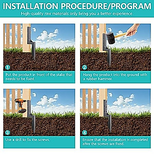 Fence Post Repair Stakes, Heavy Duty Steel Fence Post Anchor Ground Spike, for Repair Broken Wood Fence Post（2 Pack - 23.8in）