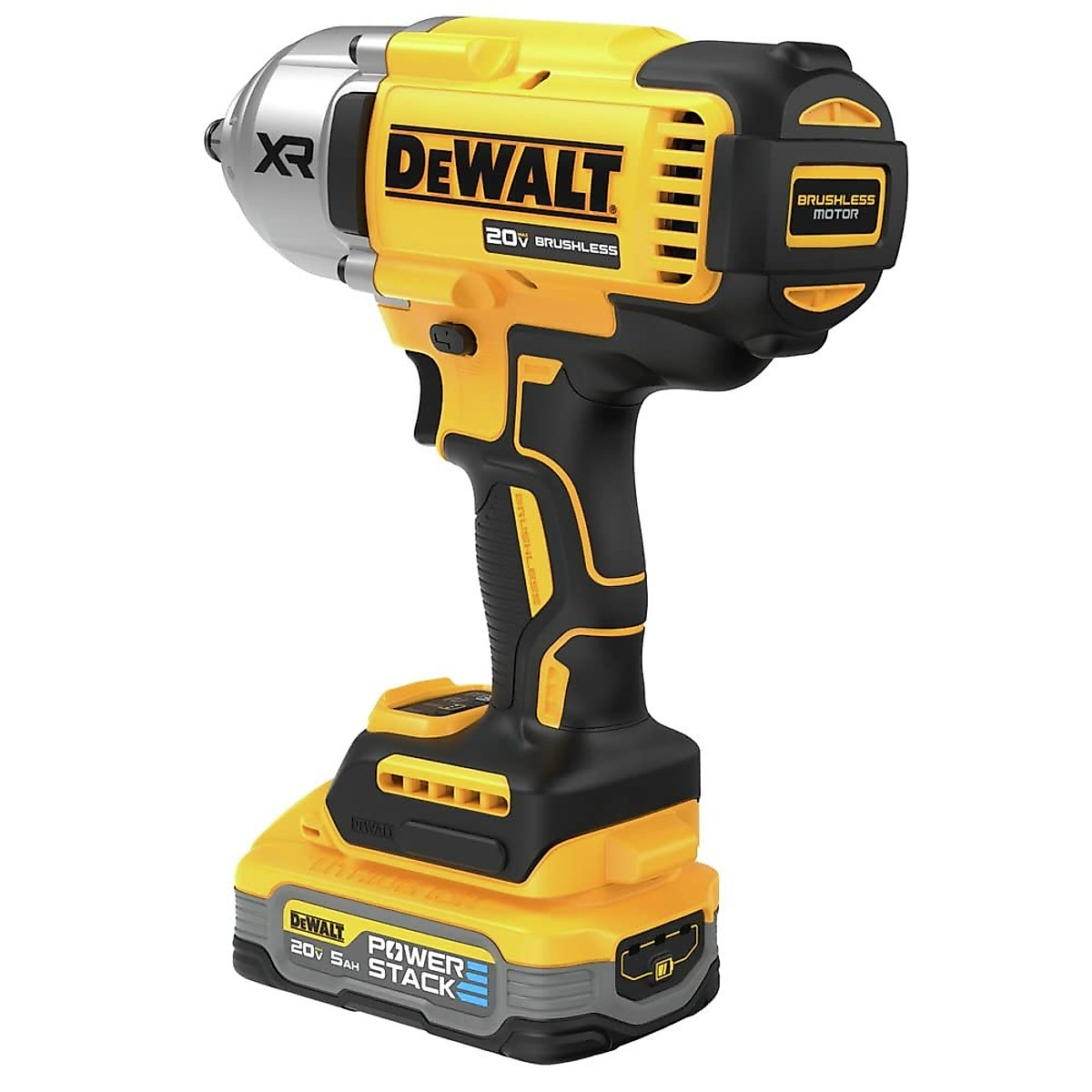 DEWALT 20V MAX* XR Cordless Impact Wrench, Brushless, 5-in. High Torque with 5.0Ah Battery (DCF900H1)