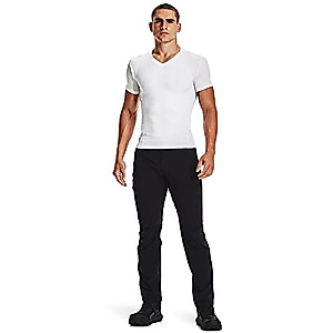 Under Armour Men's HeatGear Tactical V-Neck Compression Short-Sleeve T-Shirt , White (100)/Clear , X-Large