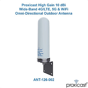 Proxicast 10 dBi 4G/5G/WiFI Omni Antenna + 10 ft Pro-Grade Coax Cable + Free Tape Bundle (ANT-126-002-BDL-10)
