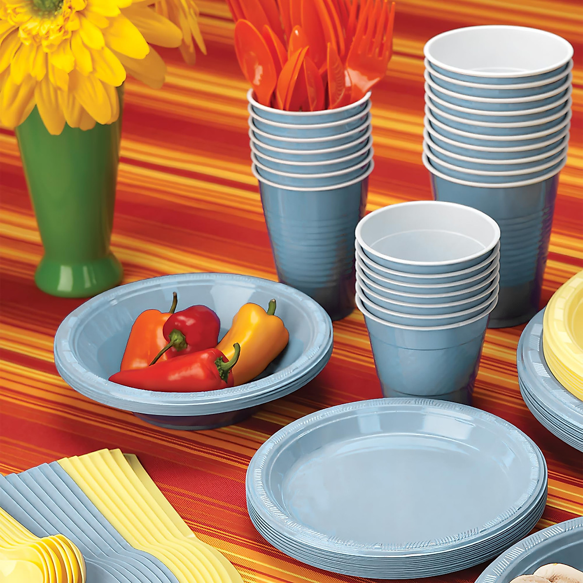 Light Blue Solid Color Plastic Party Cup (12 Oz.) 20 Count - Premium Quality and Durable, Perfect for Any Celebration