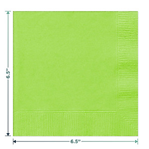 Solid Lime Green Paper Dinner Plates and Luncheon Napkins, Green Party Supplies and Table Decorations (Serves 16)
