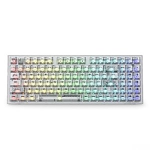 Redragon K658 PRO SE 90% 3-Mode Wireless RGB Gaming Keyboard, 94 Keys Full-Transparent Mechanical Keyboard w/Hot-Swap Socket, Sound Absorbing Foams, Full Numpad & Custom Switch