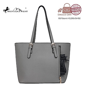 2 Pcs Tote Handbag Set Purse for Women Large Fashion Satchel Shoulder Bag MWC2-H030GY