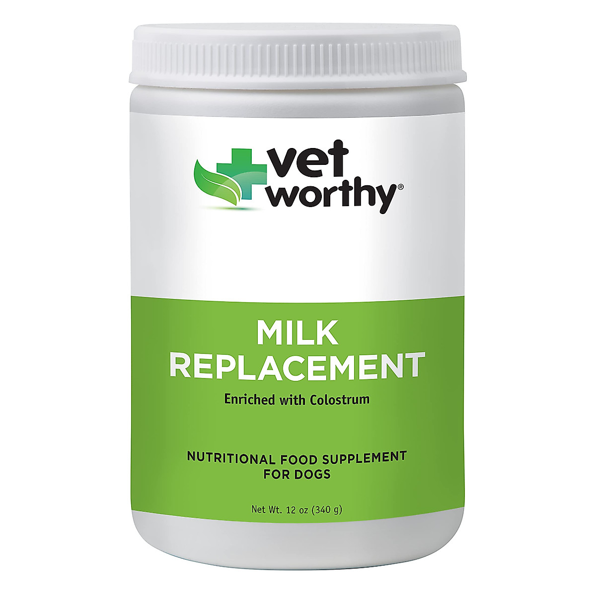 Vet Worthy Milk Replacement for Dogs - Milk Formula Replacer for Puppies, Pregnant, Lactating, Elderly or Recovering Dogs - Enriched with Colostrum, Whey Protein, Vitamins and Minerals - 12oz