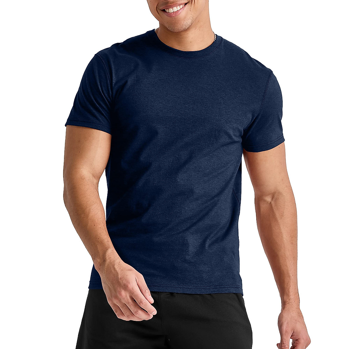 Hanes Originals Lightweight, Crewneck T-Shirts for Men, Tri-Blend Tee, Available in Tall, Navy Triblend, M0238
