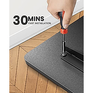 ErGear Electric Standing Desk 48 x 24 Inches, Height Adjustable Sit Stand up Desk, Memory Computer Workstation Table with Splice Board for Home Office, Black