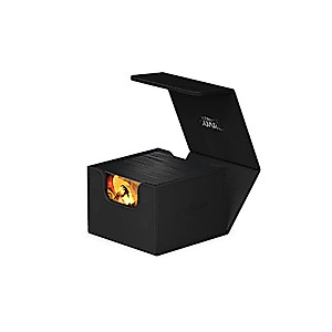 Ultimate Guard Sidewinder 133+, Deck Box for 133 Double-Sleeved TCG Cards, Black, Magnetic Closure & Microfiber Inner Lining for Secure Storage