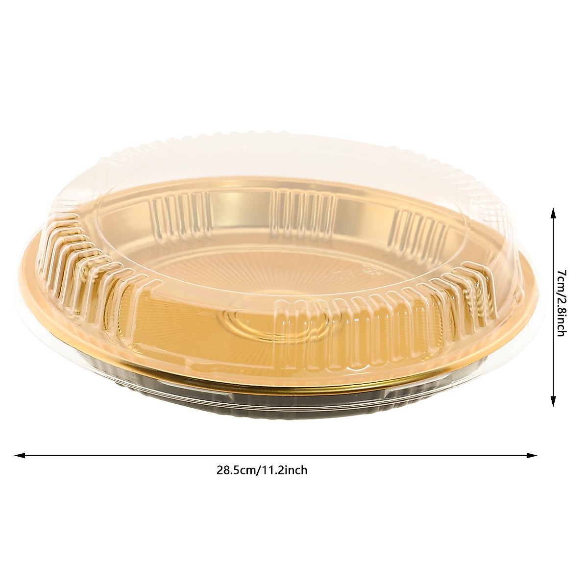 Tamnjvrr 5 Pcs Disposable Pie Carrier with Clear Lid Round Cake Cupcake Container for Pies Cake Slice Candy Pizza Salads Meal Prep (11 Inch)