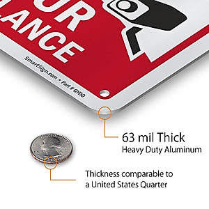 SmartSign 18" x 12" 'Warning - No Dumping, Minimum Fine USD 500, Violators Prosecuted, 24 Hour Surveillance' Metal Sign, 63 mil Aluminum, 3M Laminated Engineer Grade Reflective, USA-Made