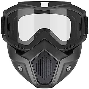 YScare Tactical Mask Compatible with Nerf Rival, Apollo, Zeus, Khaos, Atlas, & Artemis Blasters Rival Airsoft Mask,Black Detachable Masks with Goggles for Shooting Game Cycling Cosplay Party…
