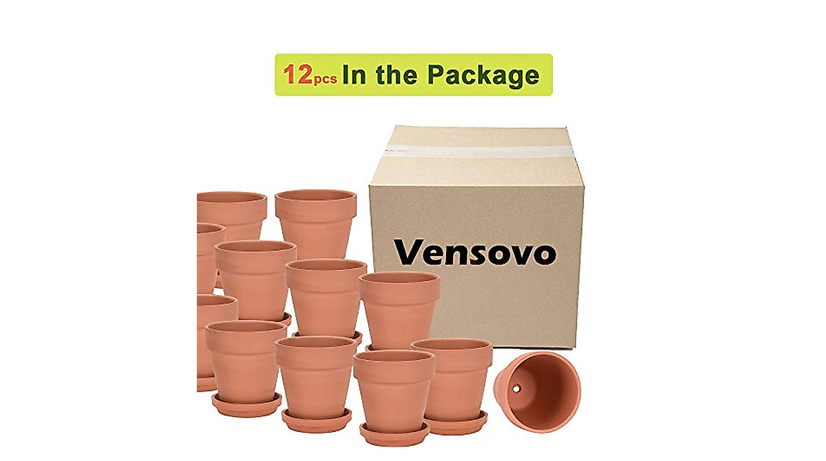 Vensovo Terracotta Pots - 12 Pack 3 Inch Planters