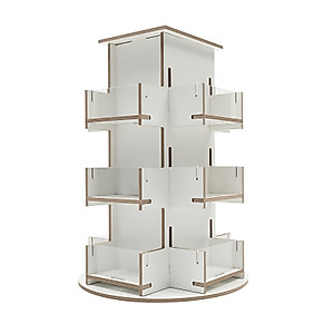 TFCFL Card Display Stand, Card Display Rack,3 Tier Acrylic Sticker Display Stand 360° Rotating Display Shelf for Coasters, Stickers, Retail, Showcase, Tradeshow