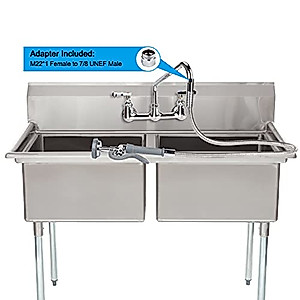 TNROTED 44 Inch Pre Rinse Sprayer Hose with Heat Resistant Handle for Commercial Kitchen Sink Faucet, Stainless Steel Commercial Pre Rinse Kitchen Dish Spray Faucet Hose Replacement Parts