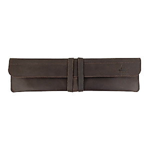 Cast Leather Co., Single Knife Case, Rectangular Protector for Chef's Knife, Travel Bag, Full Grain Leather, Handmade, Bourbon Brown