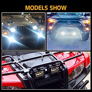 LED Pods ,TURBO SII 4 Inch 60W Led Light Bar Spot Flood Combo Off Road LED Fog Lights Triple Row Led Work Lights for Jeep Trucks Polaris Boats Pickup UTV ATV,4 Pack