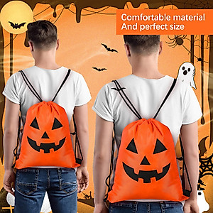 Silkfly 12 Pcs Halloween Drawstring Bags 12 x 10 Inch Trick or Treat Drawstring Backpack Bags Goody Gift Bags for Halloween Party