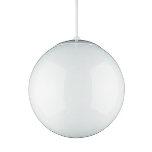 Sea Gull Lighting 6024-15 Leo Globe Pendant Hanging Modern Fixture, One - Light, White