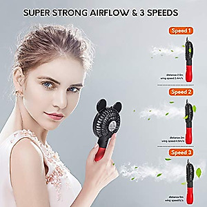 Orapink Hand Held Fan,Cartoon fan Portable Hand held USB Rechargeable Fans with 3 Adjustment Speeds,Battery Operated Electric Powered Mini Fan, Desk Desktop Fans for Home Office Travel