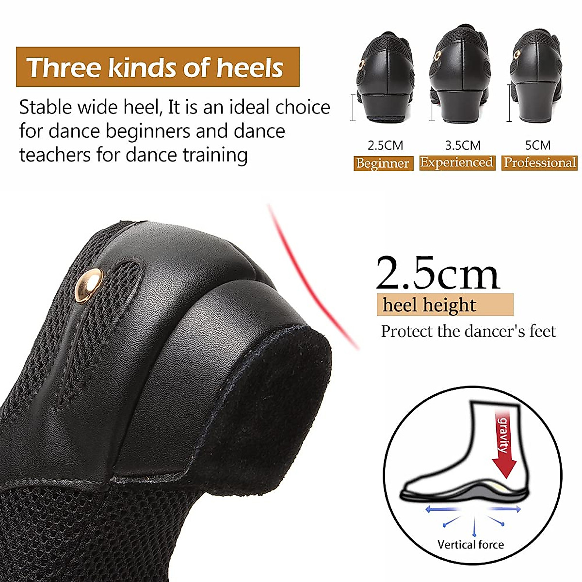 VCIXXVCE Women Lace up Ballroom Dance Practice Shoes Black Closed Toe Modern Salsa Latin Dance Teaching Performance Dancing Shoes,9.5 US