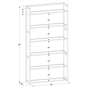 MoNiBloom 6 Tier Open Shelf, Bamboo Large Multifunctional Bookcase Storage Cabinet Display Shelves Organizer for Living Room Bedroom Study Room, Brown