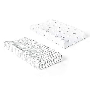 Lush Decor Baby Jungle Adventure Micro Mink 2 Pack Changing Pad Cover, Gray