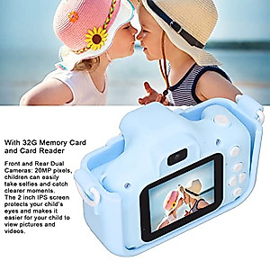 Liccx Kids Camera, Portable Kids Video Camera with Protective Cover and Lanyard, 1080P HD Digital Camera for Kids Age 3 4 5 6 7 8 9 10 11 12 Years Old(Blue, with 32GB Memory Card)