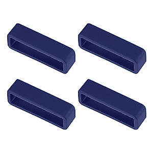 uxcell Watch Band Strap Loops, Rubber Replacement Fastener Rings Silicone Watch Holder Keeper for 26mm Width Watch Band, Navy Blue 4 Pcs