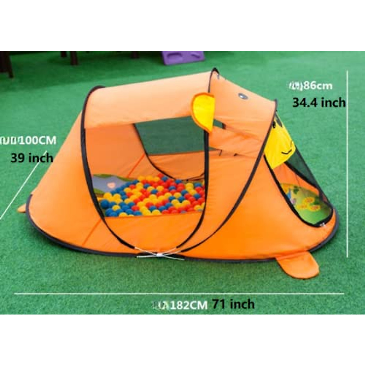 Popup Dome Play Yard Premium Outdoor and Indoor Baby Playpen Portable Lightweight Canopy and Travel Cute Animals Bag (Pink Bear)