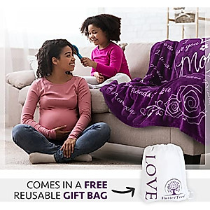 ButterTree Mom and Daughter Blankets, Throw Blankets 65" x 50" (2-Pack, Purple)