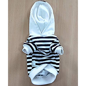 TOMOO Pet and Owner's Parent-Child Matching Hoodie,Black and White Stripe Couple Outfit Attire Pet Sweat Shirts Small Medium Large Dog's Clothes (Black XXL)