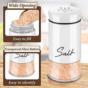 Salt and Pepper Shakers Set,Kitchen Decor and Accessories for Countertop Kitchen Gadgets Cooking Table Housewarming Christmas Gift Refillable Design (Black + White)