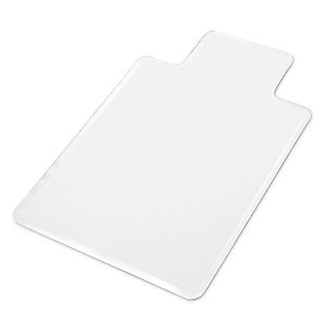 WorkOnIt 45" x 53" Office Desk Chair Floor Mat with Lip for Hardwood Floors, Clear