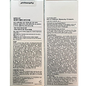 numbuzin No.3 Velvet Beauty Cream | Hydration, Textured Skin, Poreless, Smooth Skin, Makeup Prep, Primer, Niacinamide | Korean Skincare | 2.02 fl. oz.