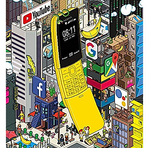 Nokia 8110 4G (2018) Singe-SIM TA-1071 SS 4GB (GSM Only, No CDMA) Factory Unlocked 4G Smartphone (Yellow) - International Version