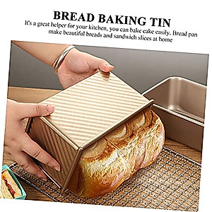 Mikinona Toast Mold Sandwich Buns Baking Pan with Lid Nonstick Baking Sheets Non- Stick Bread Pan Toast Baking Mold Nonstick Bread Pan Loaf Bread Pan Kitchen Gadget Baking Tool Carbon Steel