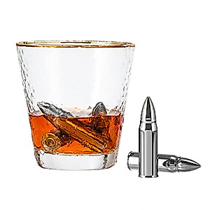 BhYa Christmas Stocking Stuffer Gifts for Men Whiskey StonesRocks Big Wine Chiller Bullets 6Pcs Reusable Chilling Ice Cubes for Beverage Freezer Gadgets