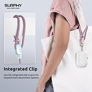 SURPHY 2 Pack Phone Lanyard, Phone Wrist Strap, Anti Theft Phone Strap, Phone Charm with 2-Color Braided, Phone Wrist Lanyard for Women and Men, Pink & Gray