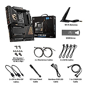 MSI MEG Z790 ACE Motherboard E-ATX - Supports Intel Core 12/13th Gen Processors, LGA 1700, DDR5 Boost (7800+MHz/OC), 2x PCIe 5.0 x16, 1x PCIe 4.0 x16, 1 x M.2 Gen5, 4 x M.2 Gen4, 2.5Gbps LAN, Wi-Fi 6E