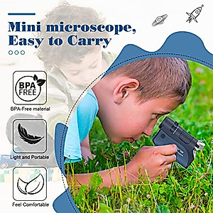 Pocket Microscope 60X-120X, Portable Handheld Microscope for Kids, Mini Microscope with 5pcs Microscope Slides for Learning, Education and Exploring