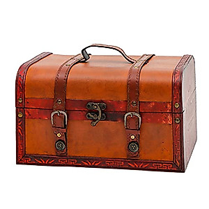 Trademark Innovations 12.5" Decorative Wood Treasure Chest Box