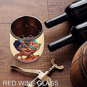 African Ame-rican Woman Insulated Tumbler with Lid Stainless Steel Coffee Mug Cute Wine Tea Water Cup Pink-style