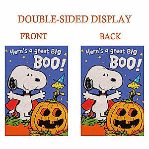 Halloween Garden Flag 12x18 Inch Spooky Boo Double Sided Vertical Farmhouse Decor for Seasonal Holiday Yard
