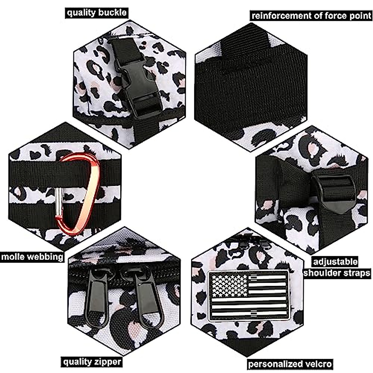 W WINTMING 70L Hiking Backpack Lightweight Camping Backpack Molle Backpack for Backpacking Treeking Climbing Outdoor - Frameless (Leopard Camo)