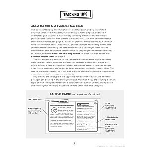 100 Task Cards: Text Evidence: Reproducible Mini-Passages With Key Questions to Boost Reading Comprehension Skills