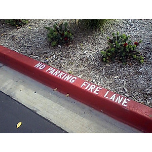 Curb N Sign Fire Lane Stencil - 4 Inch Premium No Parking Stencil for Customizing Curbs or Parking Lots - Reuseable Made in USA with Thick Premium Plastic for multisurfaces