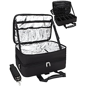 Hairdresser Bag, Large Makeup Case for Hair Stylist Professional Makeup Bag Hair Tools Storage Organizer Box, Barber Travel Bag Carrying Case, Heat Insulation Aluminum Film for Hair Equipment